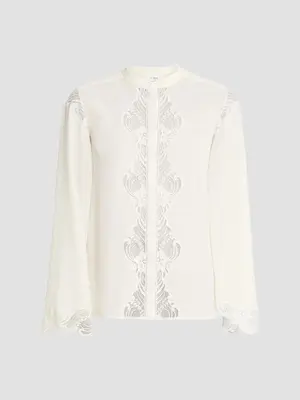 Chloé Lace-trimmed Silk Blouse