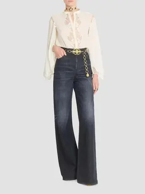 Chloé Lace-trimmed Silk Blouse