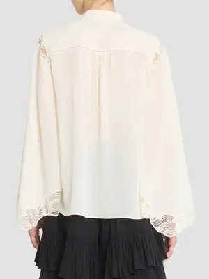 Chloé Lace-trimmed Silk Blouse