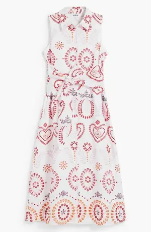 Desigual Embroidered Sleeveless Shirt Dress