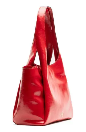 FRANCES VALENTINE Portia Crinkled Leather Shoulder Bag
