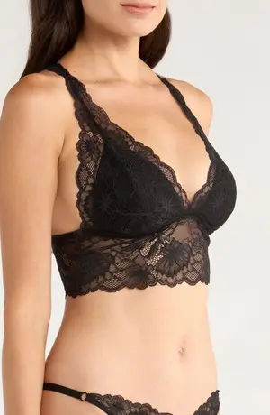 Hunkemoller Stormi Lace Trim Racerback Bralette