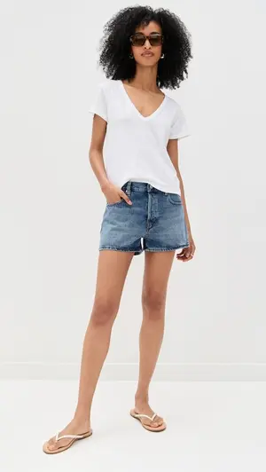 LESET Laura V-neck Tee - White