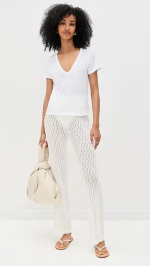 LESET Laura V-neck Tee - White
