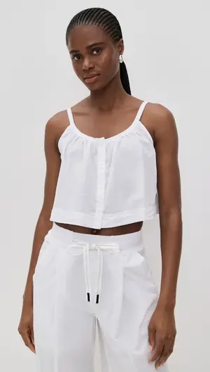 Stateside Voile Cropped Button Cami