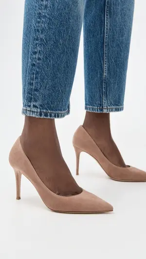 GIANVITO ROSSI 85mm Camoscio Pumps - Praline