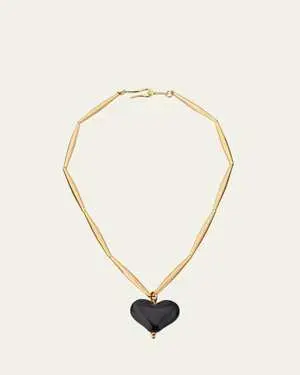 Tohum Design Cuore Heart Pendant Necklace Gp Bitter