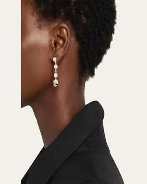 Alexander McQueen Skull Drop Earrings - Pearl