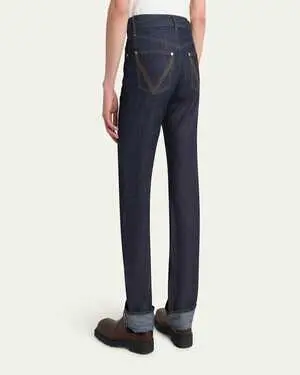 Bottega Veneta Rinsed Denim Intreccio-pocket Jeans