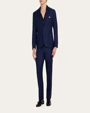 Versace Wool Single-breasted Blazer - Dkblue