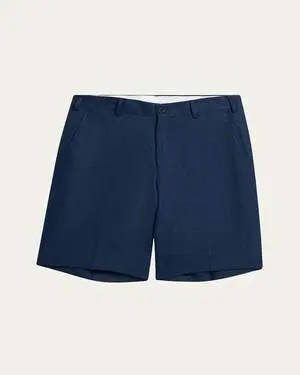 Anderson & Sheppard Linen Beach Shorts - Navy