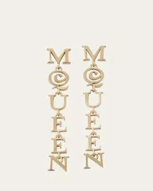 Alexander McQueen Logo Drop Earrings - Gold
