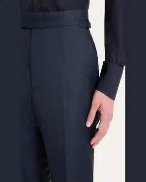 TOM FORD Wool Sharkskin Flat-front Pants