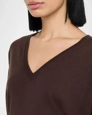 Co Cashmere V-neck Pullover - Chocolate