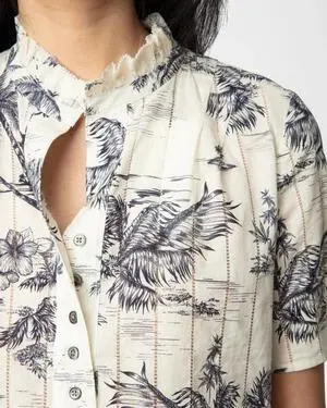 Zadig&Voltaire Topher Tropical Island Blouse - Ecru