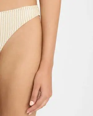 Ramy Brook Scallop Isla Bikini Bottom - Gold Scallop