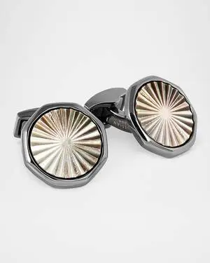 Tateossian Gunmetal Mother-of-pearl Cufflinks - Silver