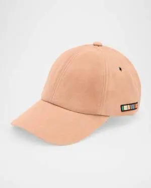 Paul Smith Suede Baseball Cap With Signature Stripe Applique - Tan