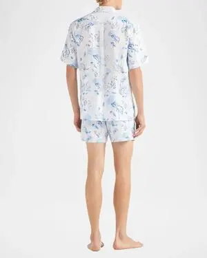 Vilebrequin Apos;s Linen Medusa Shells Camp Shirt - White