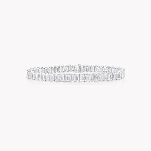 Graff Emerald Cut Diamond Line Bracelet - White Gold