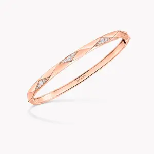 Graff Laurence Signature Faceted Pavé Diamond Bangle - Rose Gold