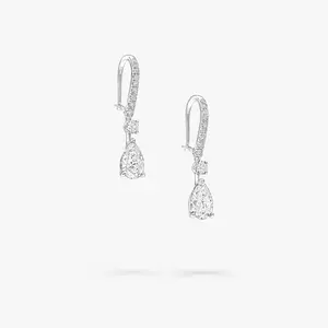 Graff Pear Shape Diamond Solitaire Drop Earrings