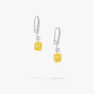 Graff Radiant Cut Diamond Solitaire Drop Earrings