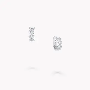 Graff Classic Butterfly Diamond Petite Hoop Earrings - White Gold