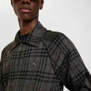 Burberry Check Track Jacket - Ash Grey/black