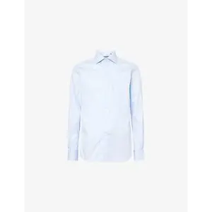 Corneliani Regular-fit Wrinkle-free Cotton Shirt - Sky Blue