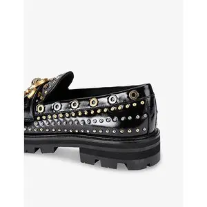 Kurt Geiger Mansion Stud Leather Loafers - Black/comb
