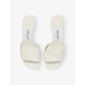 JIMMY CHOO Skye 70 Leather Heeled Sandals - Latte