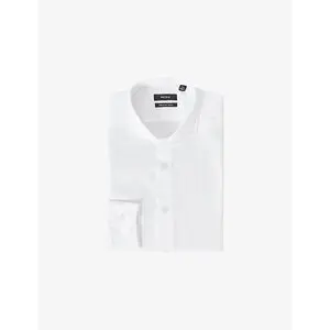 REISS Storm Reg Long-sleev Cotton-twill Shirt - White