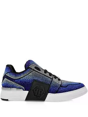 Philipp Plein Rhinestone-embellished Low Top Sneakers - Blue