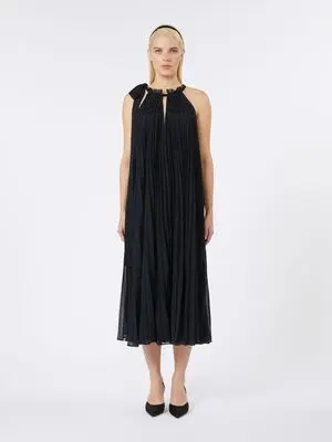 Max Mara Pleated Georgette Midi Dress