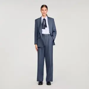 Sandro Striped Wide-leg Trousers