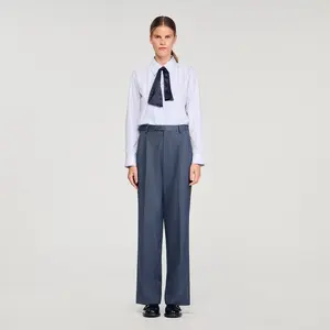 Sandro Striped Wide-leg Trousers