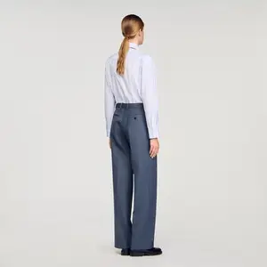 Sandro Striped Wide-leg Trousers