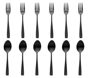 GODINGER S/ 6-service Chisel Matte Black 18/0 Ss Flatware - One-color