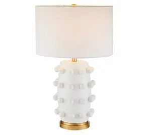HUDSON&CANAL Farrington Ceramic Table Lamp With Fabric Shade