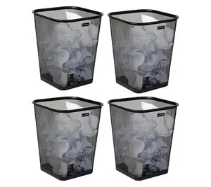 MIND READER 4pk Mesh Trash Can & Waste Paper Ba Sket - One-color