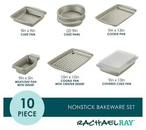 RACHAEL RAY 10-piece Nonstick Bakeware Set
