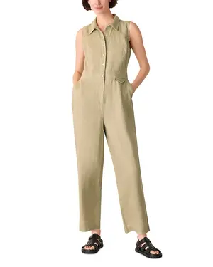 Whistles Ellis Western Linen Jumpsuit - Neutral