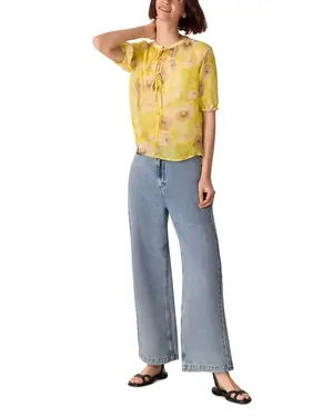 Whistles Floral Textured Blouse