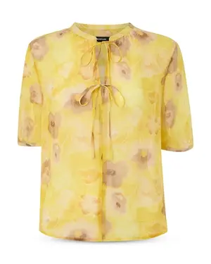 Whistles Floral Textured Blouse