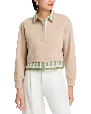 3.1 Phillip Lim Cropped Layered Look Sweatshirt