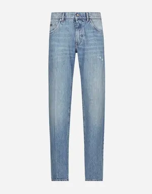 Dolce & Gabbana Five-pocket Jeans With Dg Embroidery - Multicolor