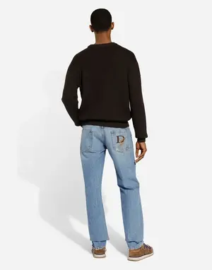 Dolce & Gabbana Five-pocket Jeans With Dg Embroidery - Multicolor