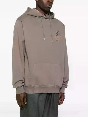 Drole De Monsieur Logo-embroidered Hoodie - Grey