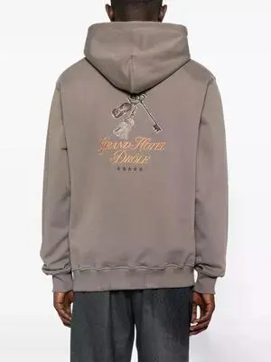 Drole De Monsieur Logo-embroidered Hoodie - Grey